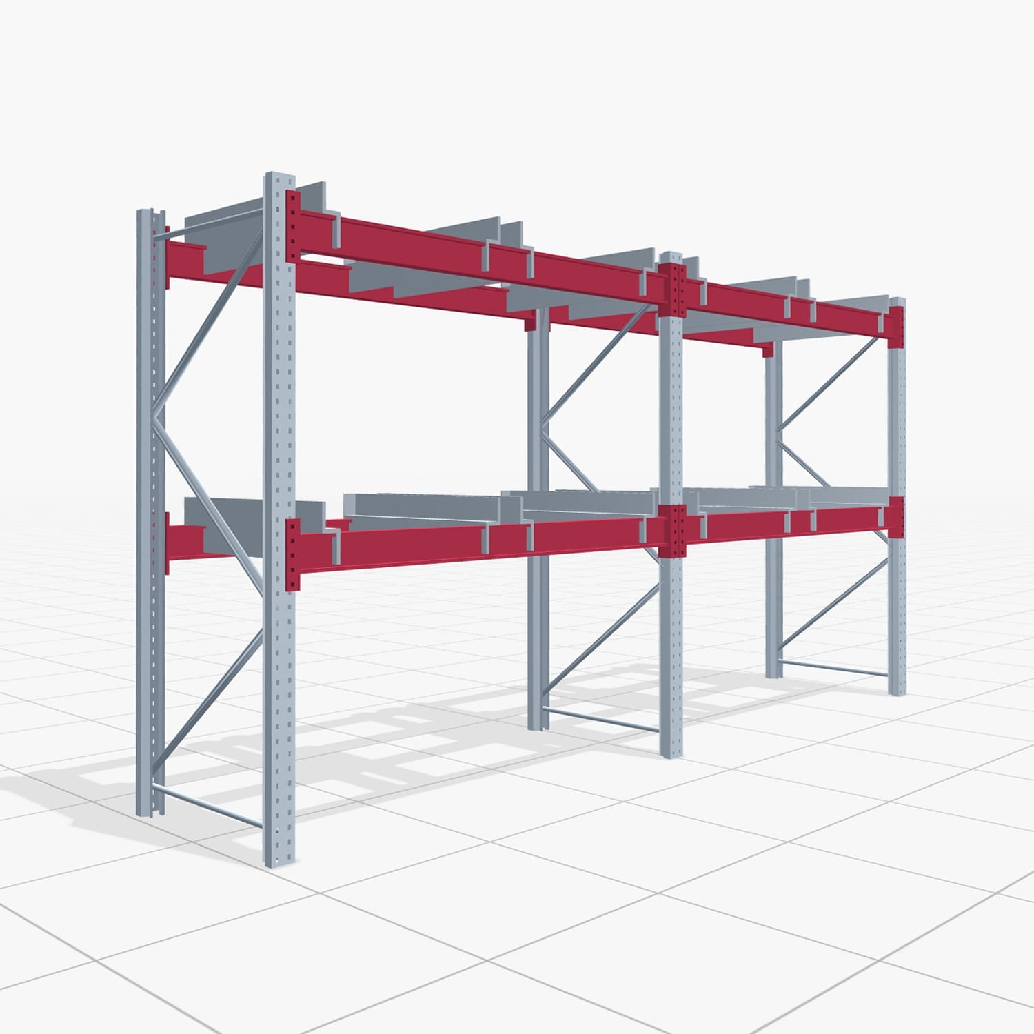 Palettenregale PRX 1000, Gitterbox, H: 2.100 mm, B: 3.855 mm