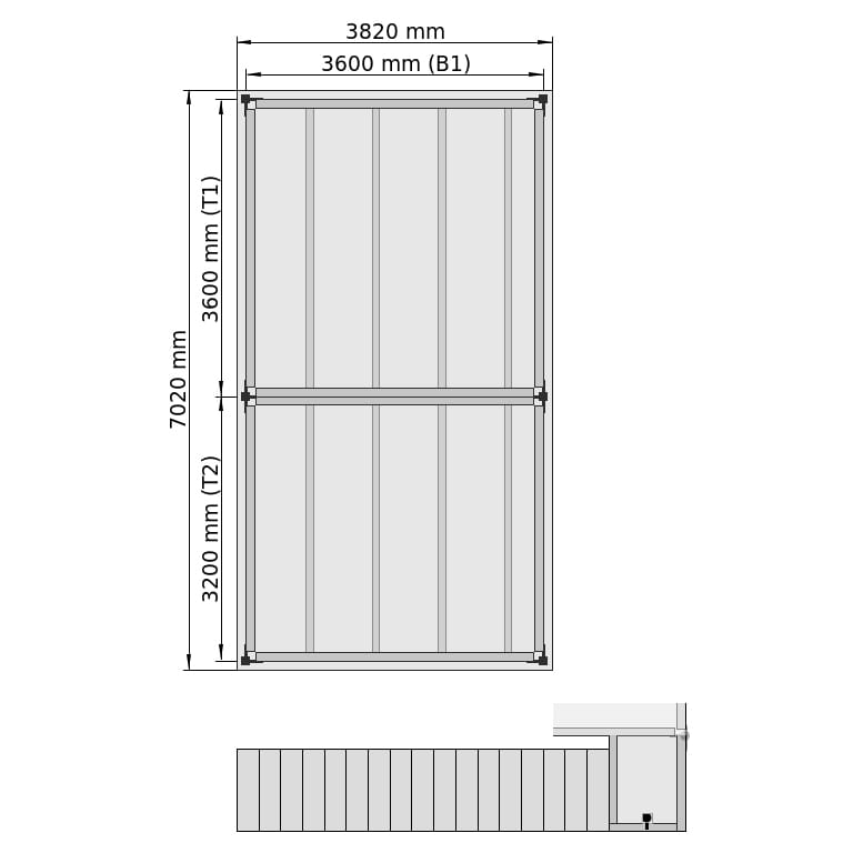 Lagerbühnen LBX 8000 Rechteck,B: 3.820 mm, T: 8.200 mm
